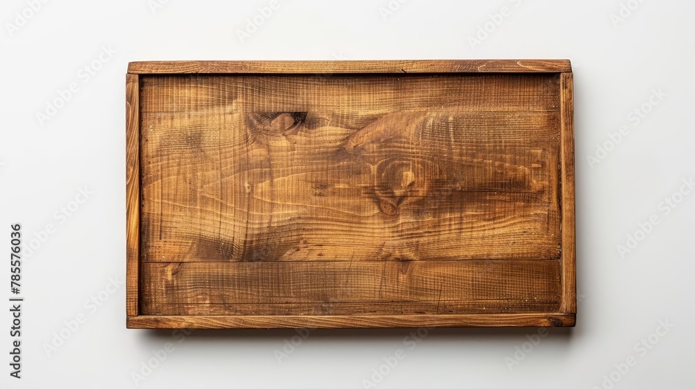 rustic wooden menu frame mockup on white background top view restaurant ...