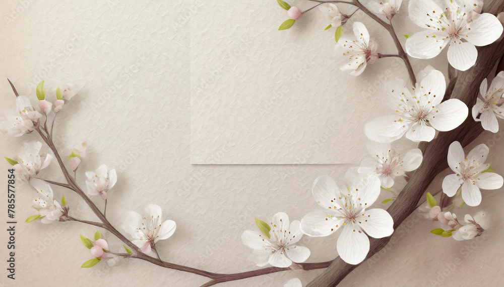 Greeting card template watercolor painting illustration of a delicate ...