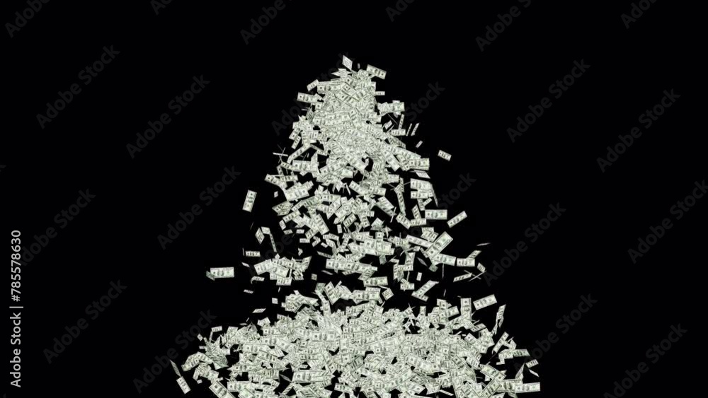 Money drop. Money rain animation on transparent background. Falling ...