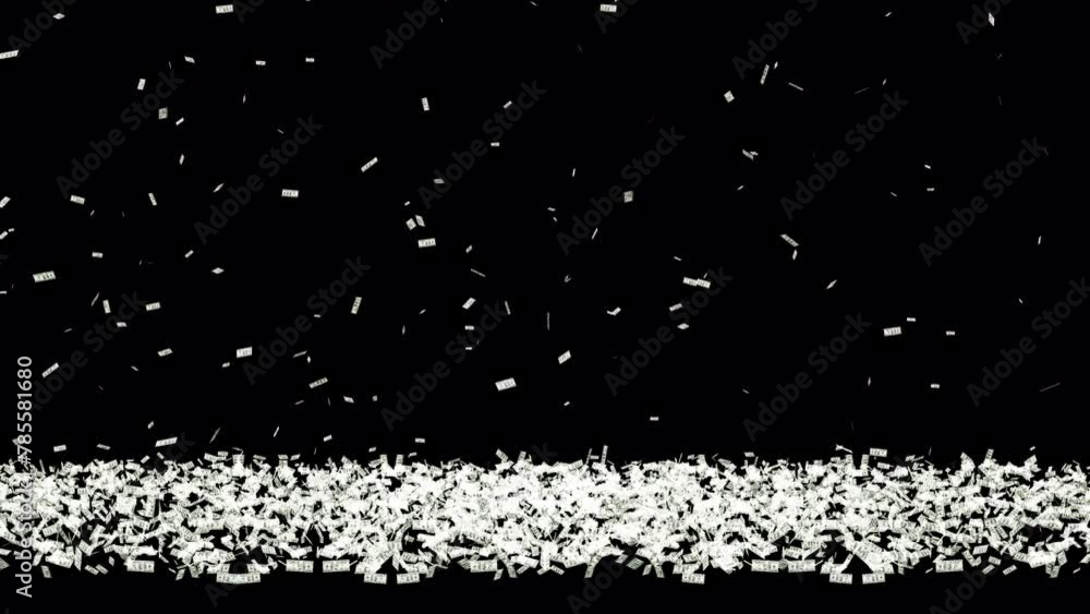 Money drop. Money rain animation on transparent background. Falling ...