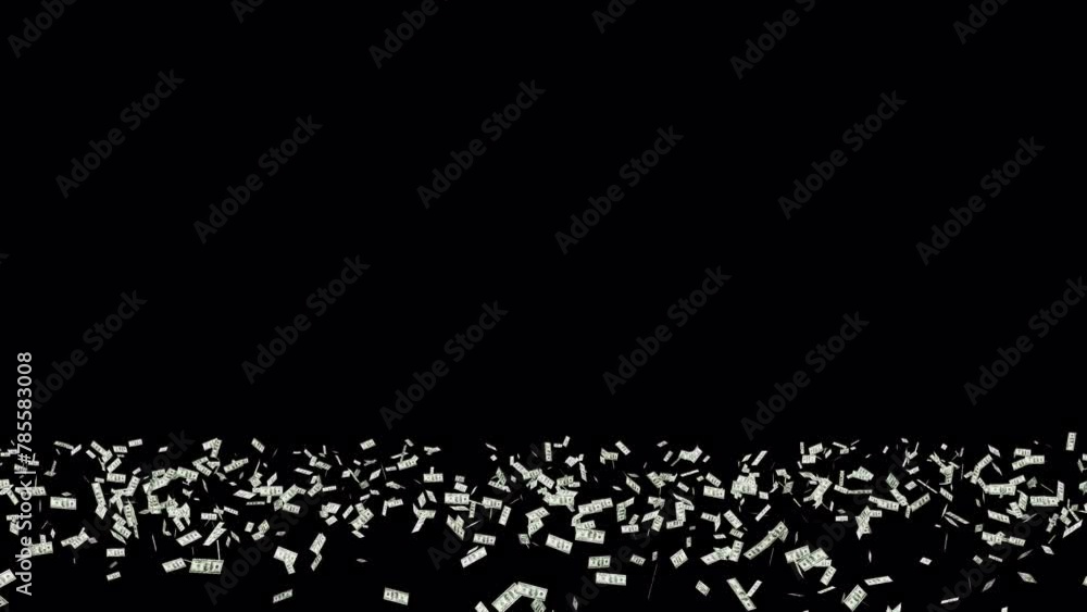 Money drop. Money rain animation on transparent background. Falling ...