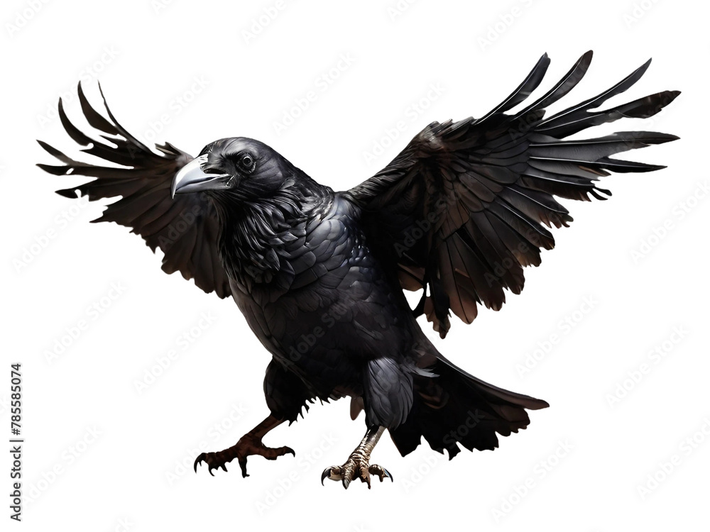 Common Raven in Flight. flying raven, png file of isolated cutout ...