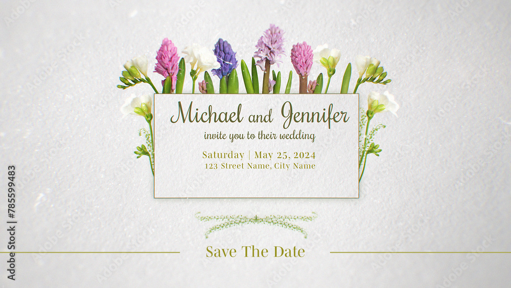 Floral Wedding Text Frame for Wedding Invitations Stock Template ...