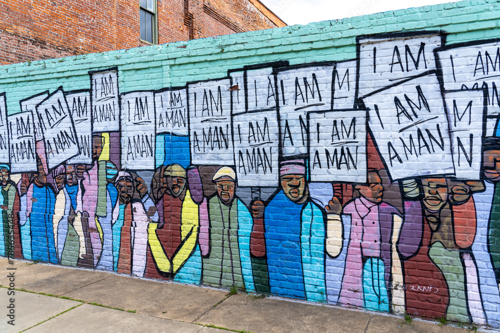 Memphis Tennessee - April 7 2024: Mural of the Memphis Civil Rights ...