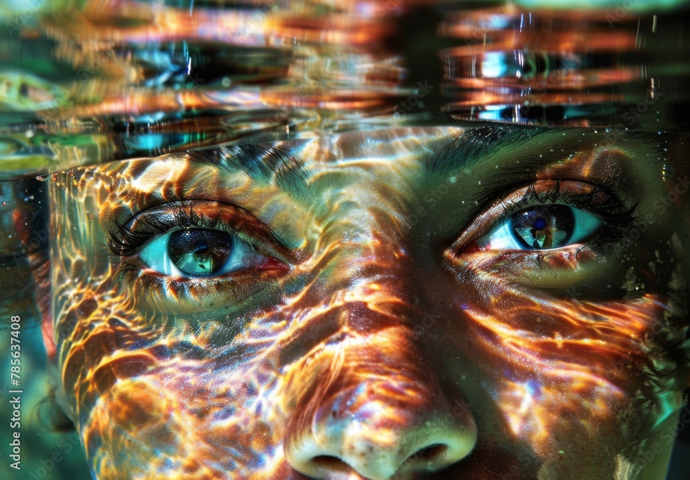 Capture reflections of the human face in various surfaces, such as ...
