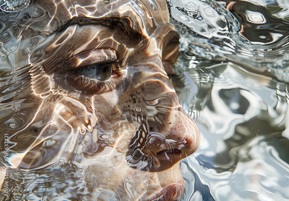 Capture reflections of the human face in various surfaces, such as ...