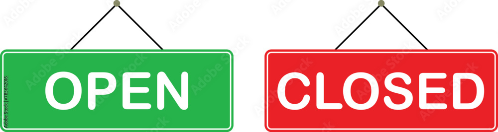 Vecteur Stock Open and close icon set. Open and close hanger board ...