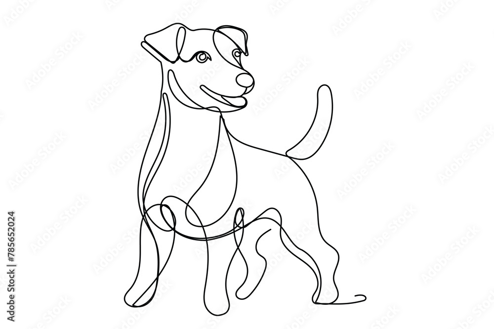 Line Art Jack Russell Terrier Portrait. Lineart On White background ...