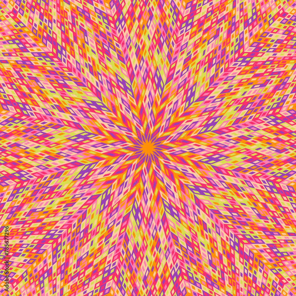 Geometrical Dynamic Colorful Circular Tile Mosaic Pattern Background Hypnotic Abstract