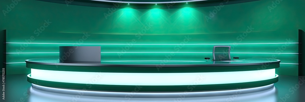 News Desk, Green Screen Background: news studio and broadcasting ...