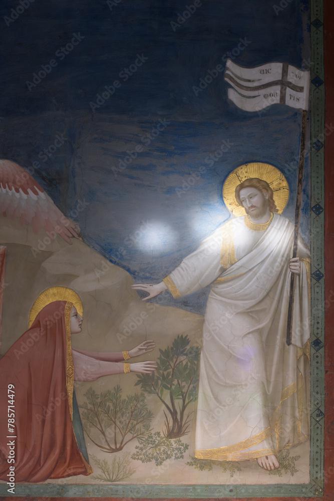 Fresco Giotto Resurrection of Jesus - Noli me tangere Stock Photo ...