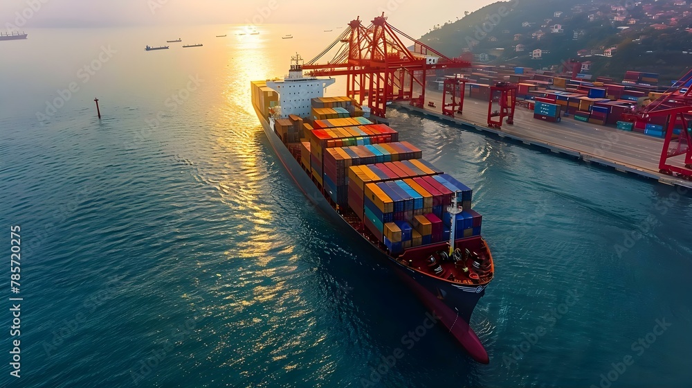 Dawn Unloading: The Ballet of Shipping Containers. Concept Shipping ...