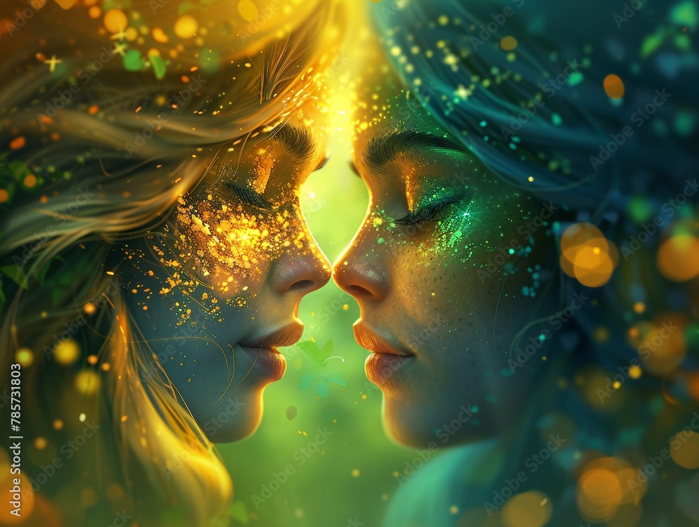 Gemini twins depicted in a dualtone cinematic wallpaper, one side day ...