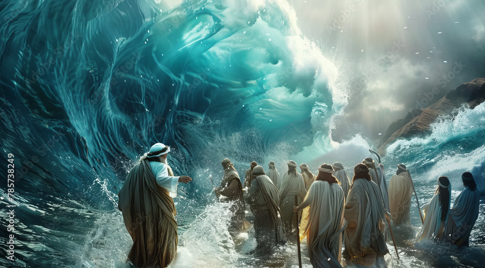 Moses leads the Exodus of the Israelites and jews out of Egypt and ...