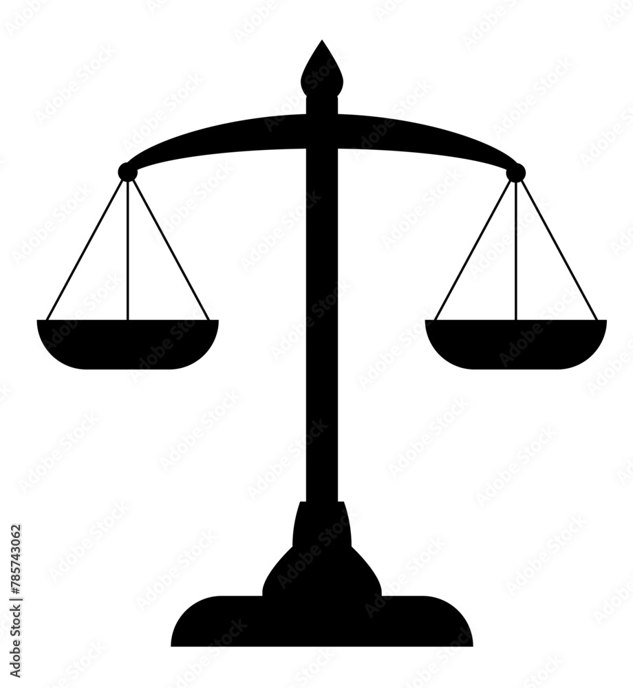Vector e ilustración de silueta de la balanza de la justicia Stock ...