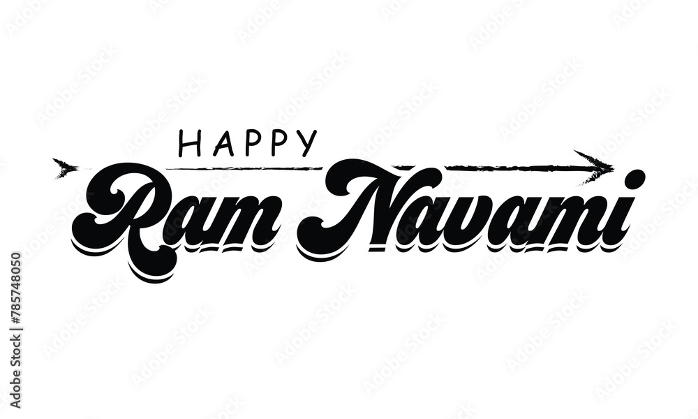 Happy Ram Navami. Ram Navami vector banner on isolated background ...