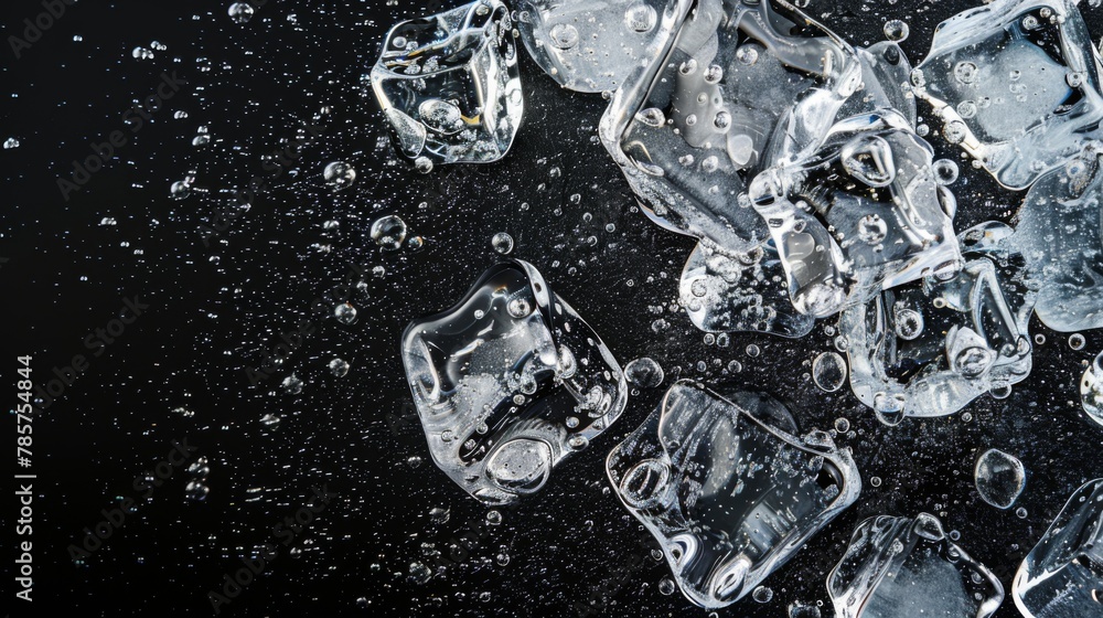 High-Speed Water Splash on Black Background with Surface Tension and ...