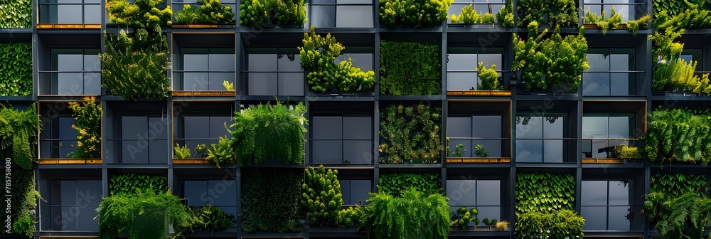 Sustainable building exterior made of recycled materials, featuring ...