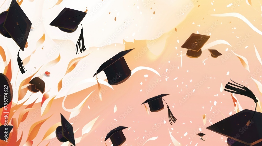 graduation banner design without people, Joyful cap toss moment, ideal ...