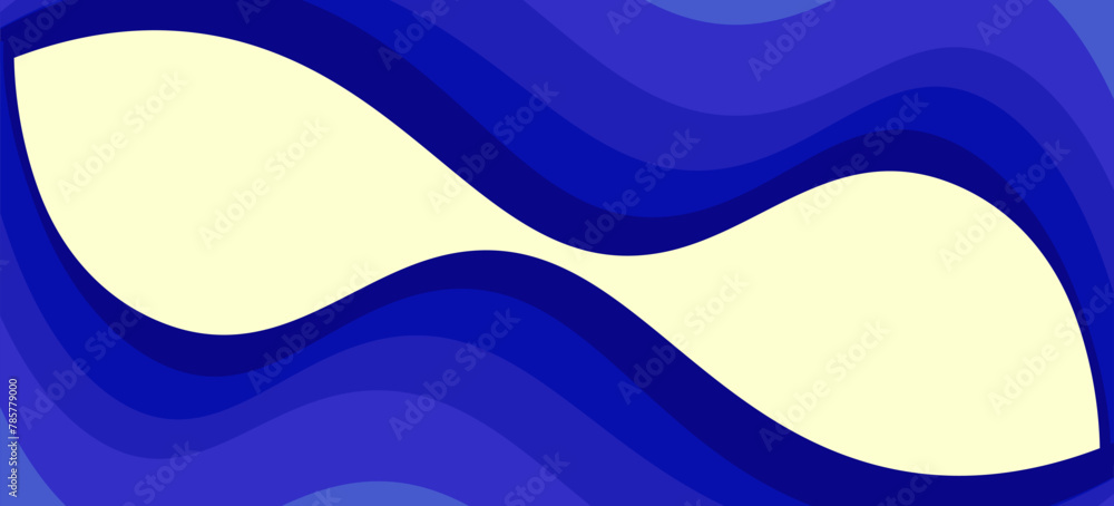Vector blue line background curve element with white space for text and ...