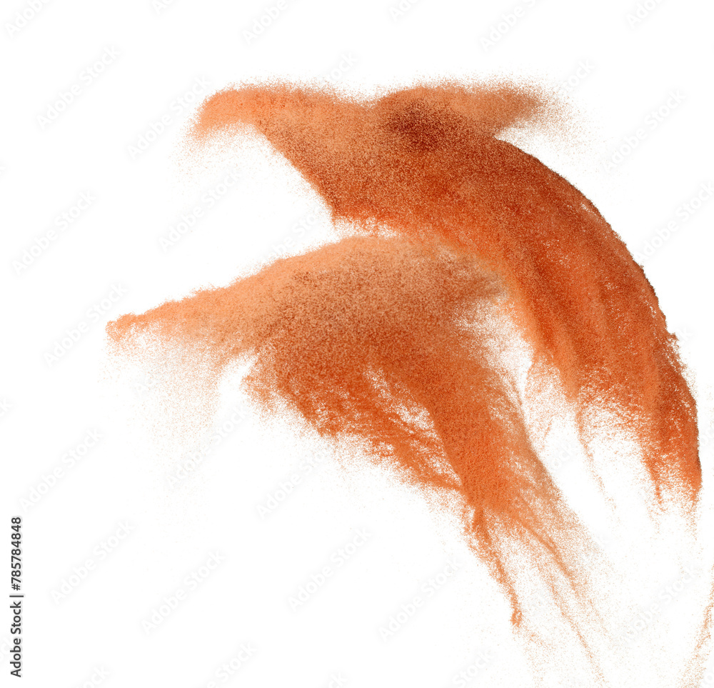 Sand Storm desert with wind blow spin swirl around. Brick red sand ...