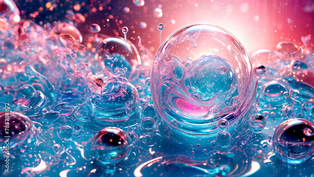 Surreal dynamic fluid, viscous cream, airgel, translucent texture ...