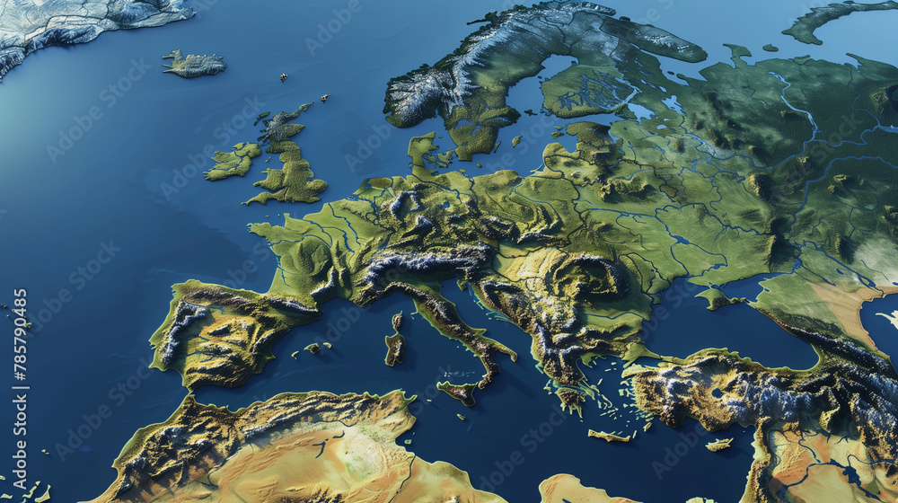 High quality map Europe with borders of the regions Stock Photo | Adobe ...