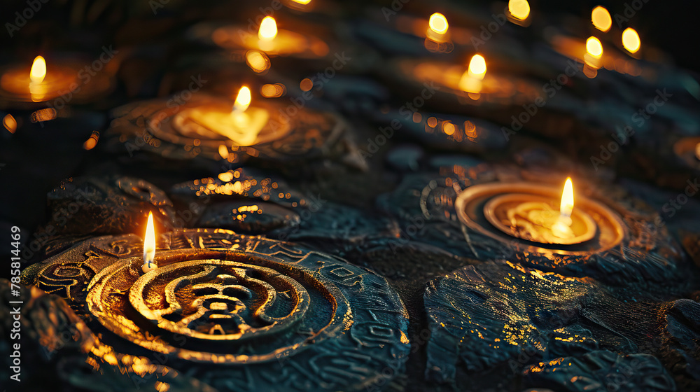 Cryptic Symbols: Mysterious Symbols Carved into Stone, Illuminated by ...