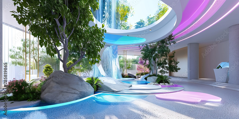 Aurora Borealis Atrium: An Atrium-style Home with Aurora-inspired ...