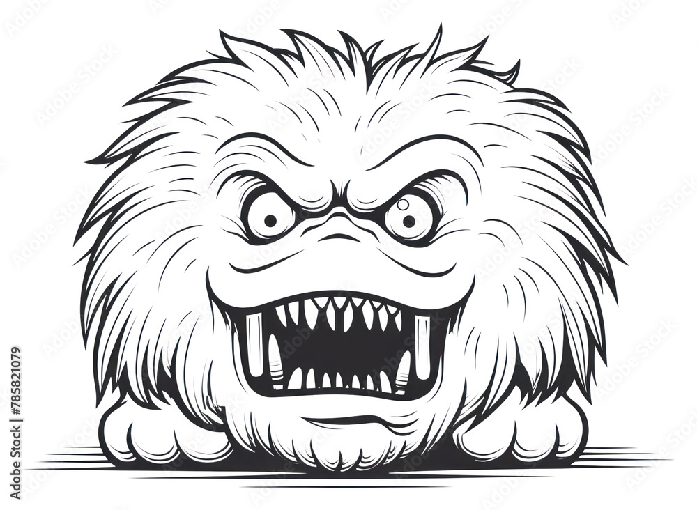 PNG Monster outline sketch drawing white representation Stock ...