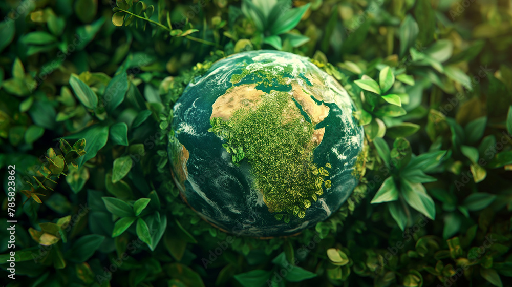 Vibrant earth, symbolizing impact of plant-based life on global ...