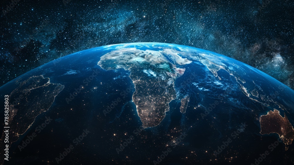 Earth viewed from space showing city lights - A stunning view of Earth ...