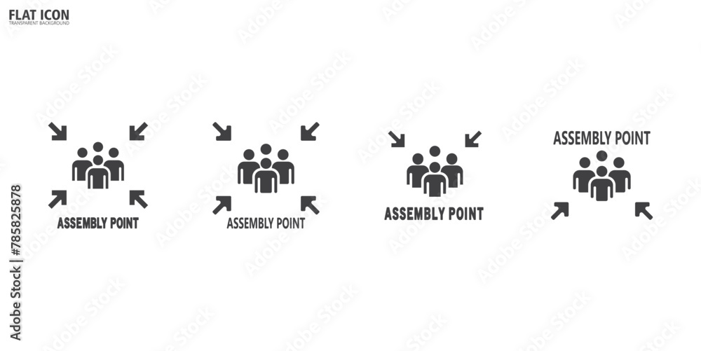 Flat icon of Assembly point sign. gathering point signboard, Assembly ...
