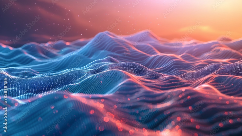 Vibrant abstract digital wave pattern of dots - This vibrant image ...