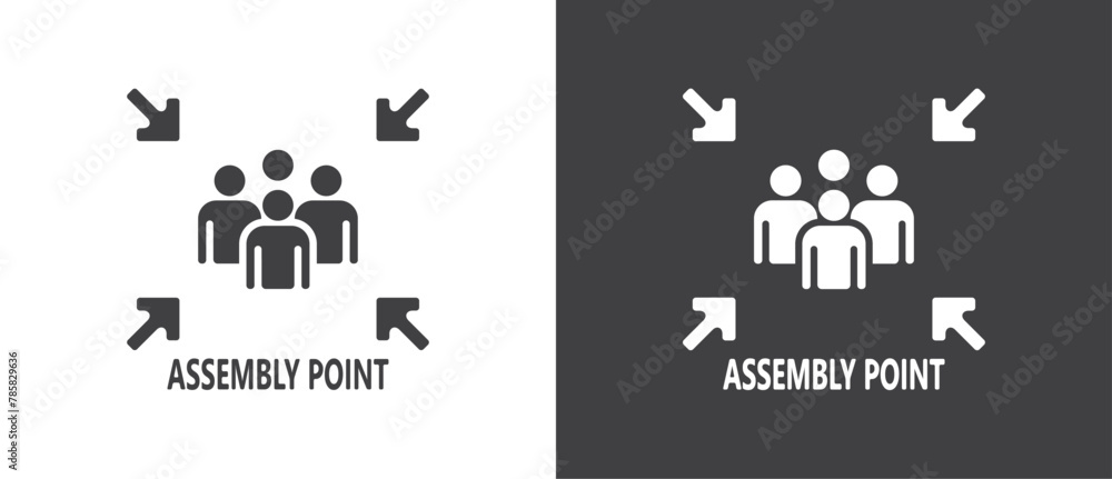 Flat Icon Of Assembly Point Sign Gathering Point Signboard Assembly Point Icon Emergency