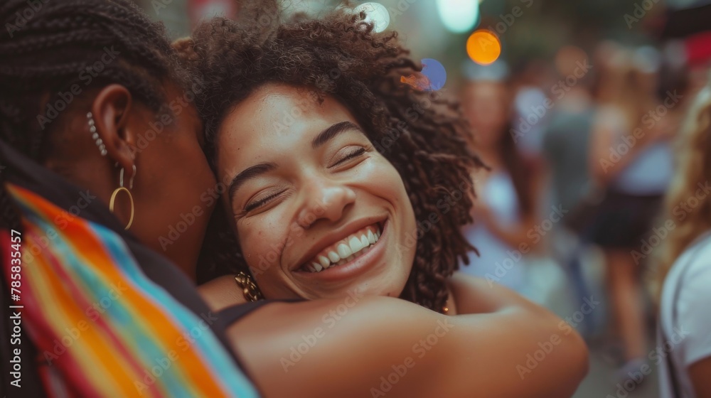 Spontaneous Hug Between Strangers at Communal Art Project Stock ...