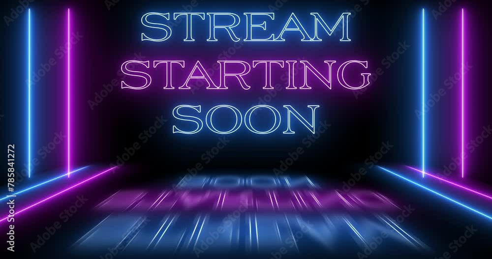Futuristic Neon Stream Overlay Background for Twitch, YouTube, KICK ...