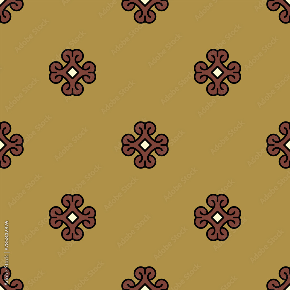 Seamless ethnic geometrical pattern with small cross shape floral ...