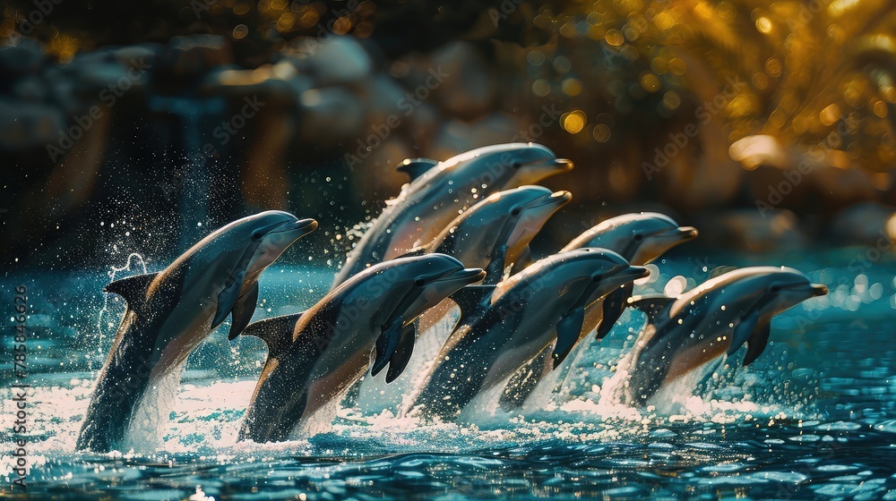 banner background National Dolphin Day theme, and wide copy space, A ...