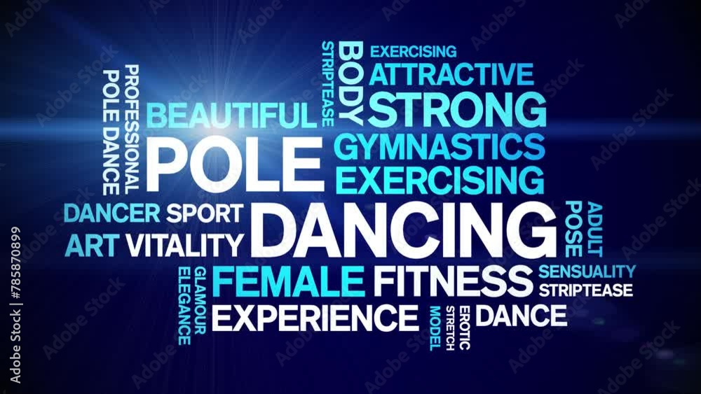Pole Dancing animated word cloud;text design animation tag kinetic ...