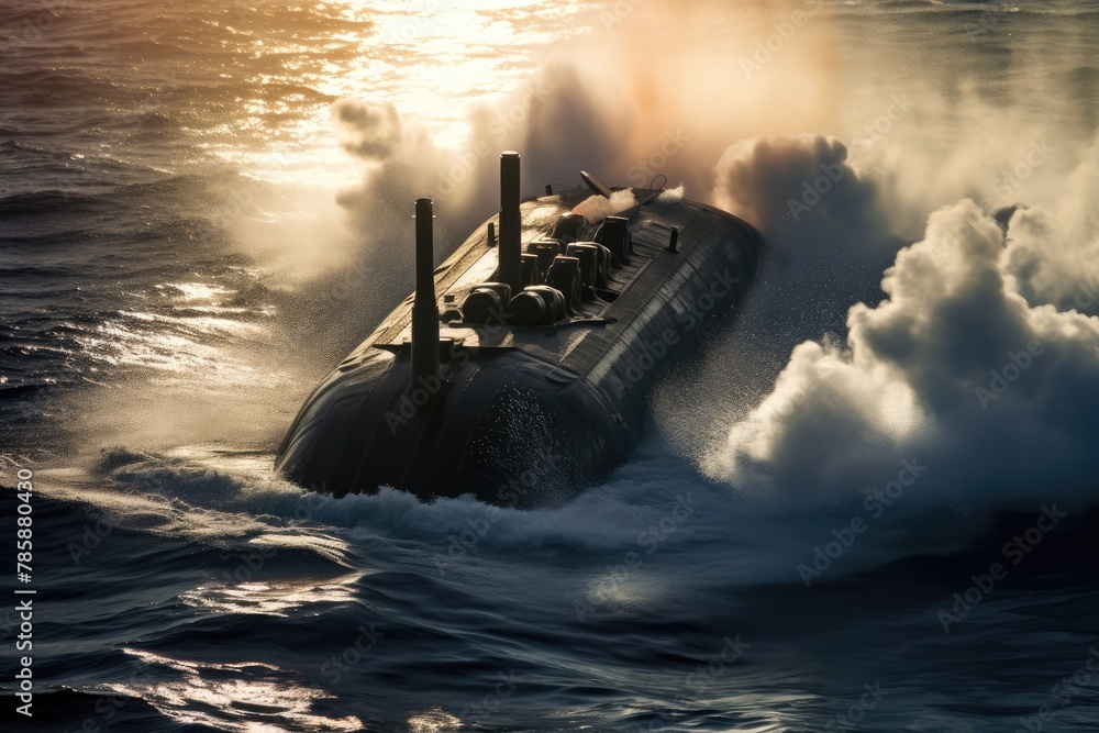 Torpedo Firing Exercise: Submarine testing torpedo firing capabilities ...