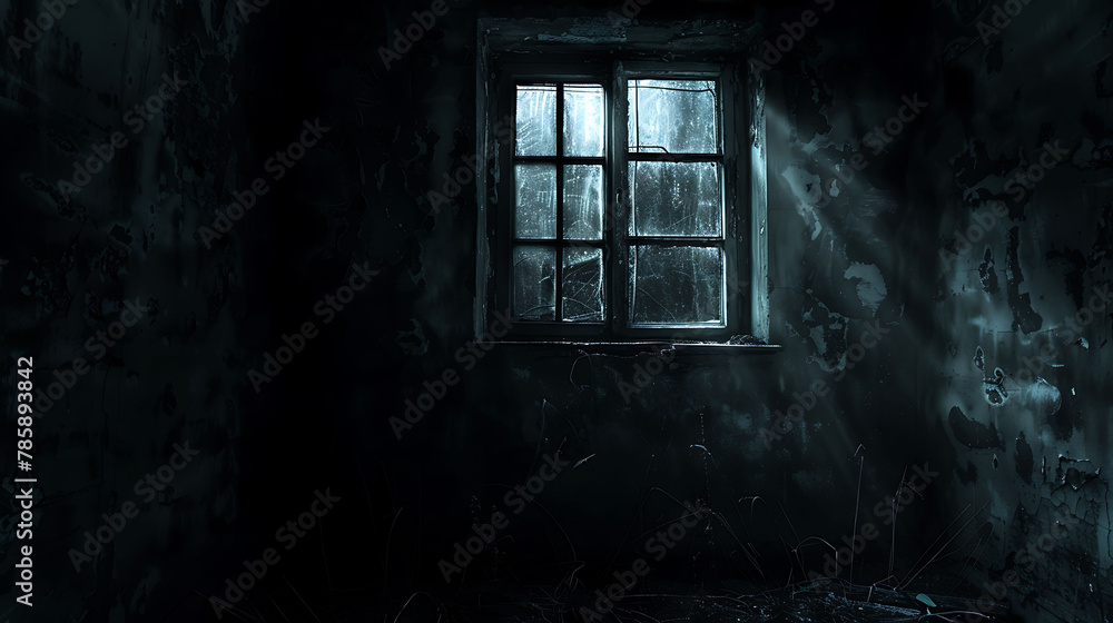 Abstract horror background for halloween. Gloomy scary window with ...