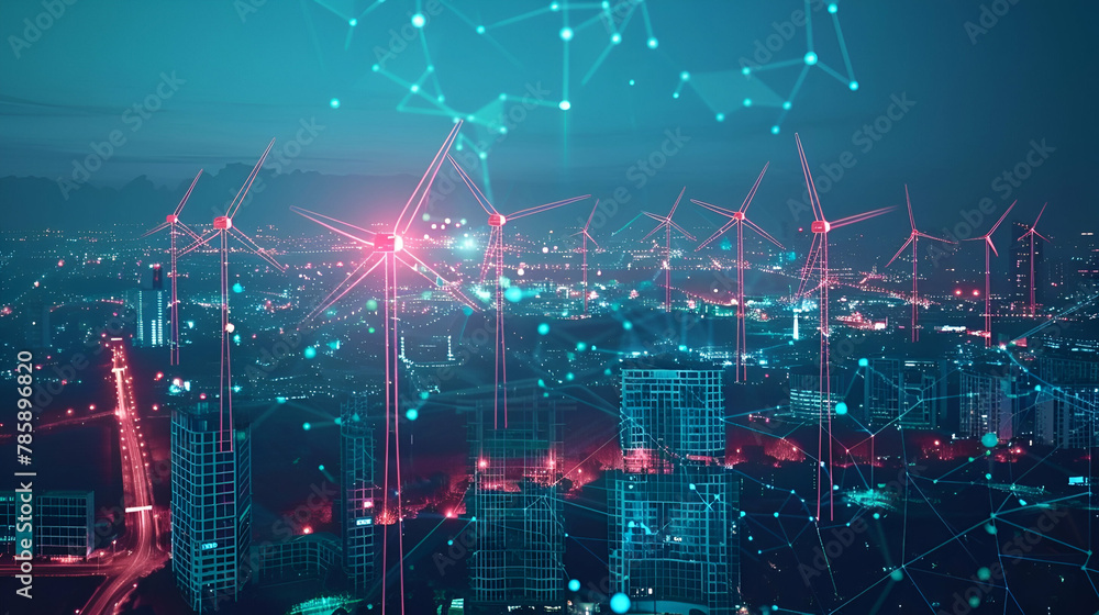 Advanced battery energy storage system with wind turbines, solar panels ...