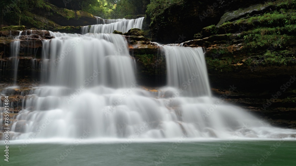 Cascading Majesty: Unveiling the Waterfalls of Meghalaya Stock Photo ...
