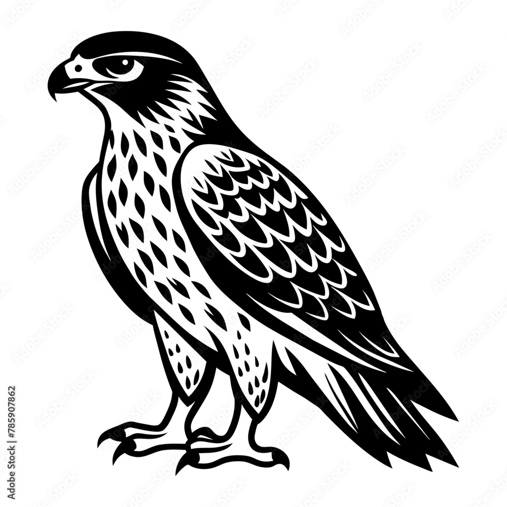 North American red tailed hawk silhouette vector style , "Majestic Red ...