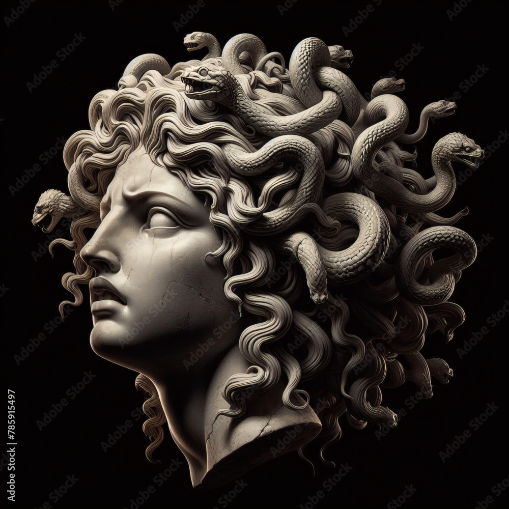The Classic Depiction Of The Head Of The Gorgon Medusa From Ancient ...