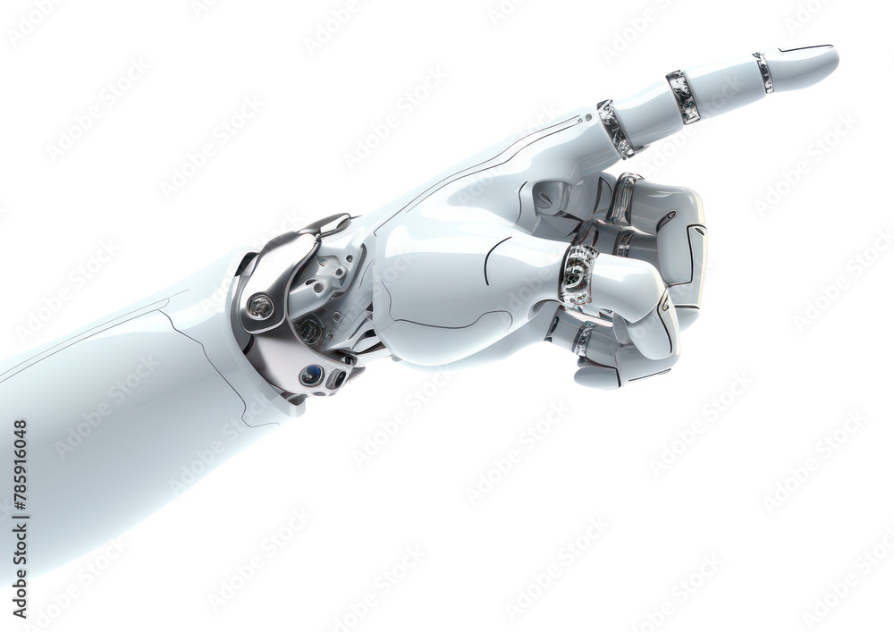 PNG White cyborg robotic hand finger white background technology Stock ...