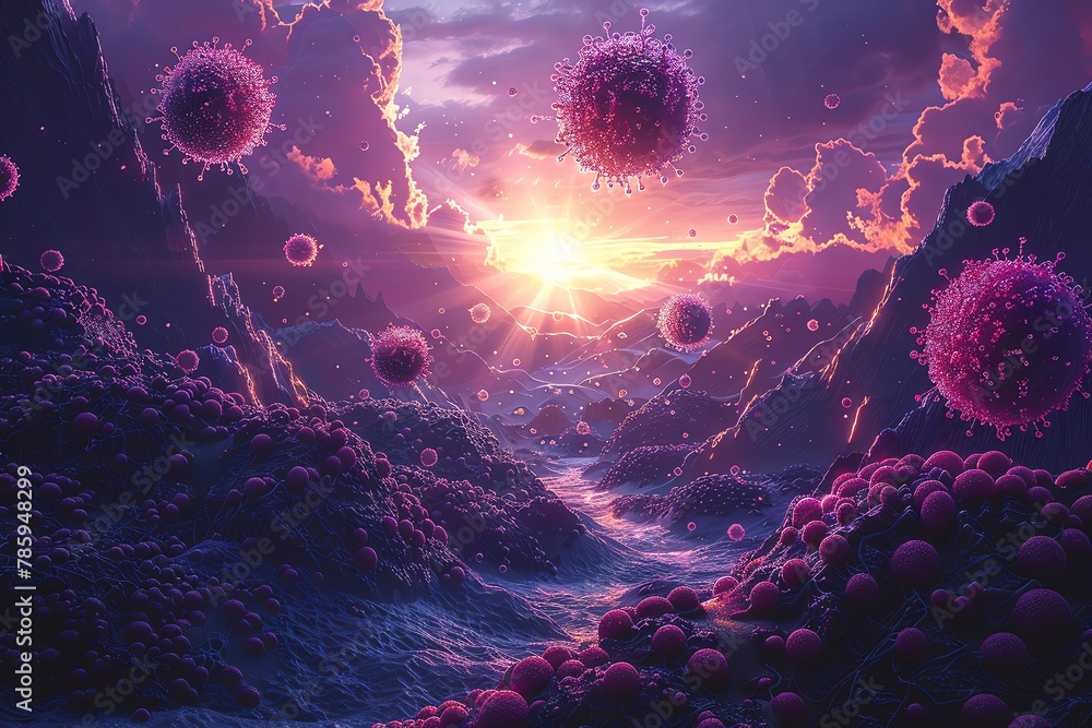 Illustration depicting the battle against colon cancer, heroes fighting ...