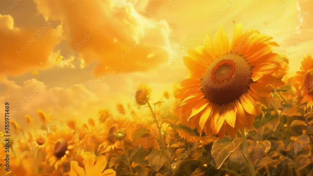 Each sunflower reaching for the sky their cheerful bright petals ...