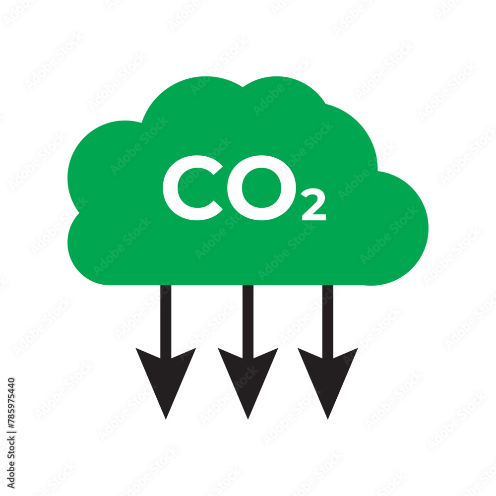 CO2 emissions icon. Ecology and environment symbol. Sign vector carbon ...
